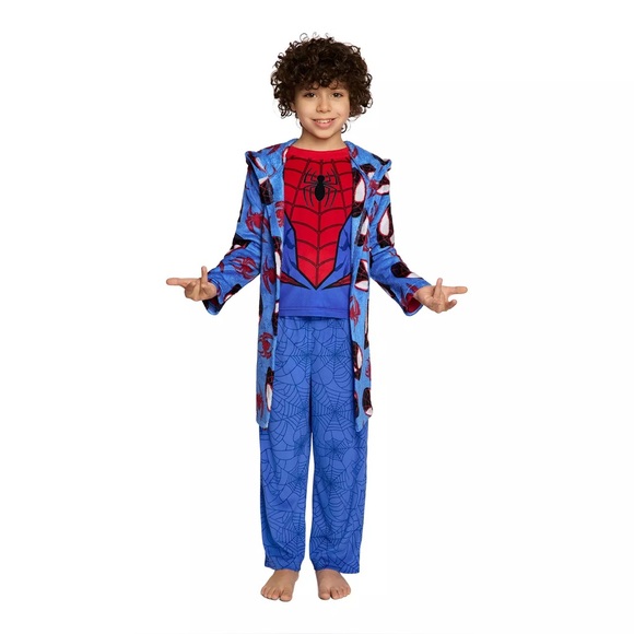 Marvel | Pajamas | Nwt Spiderman Boys 3piece Robe Pajama Set | Poshmark